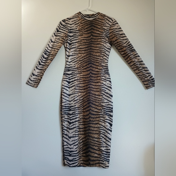 Dresses | Small Formfitting Tiger Striped Long Dress | Poshmark